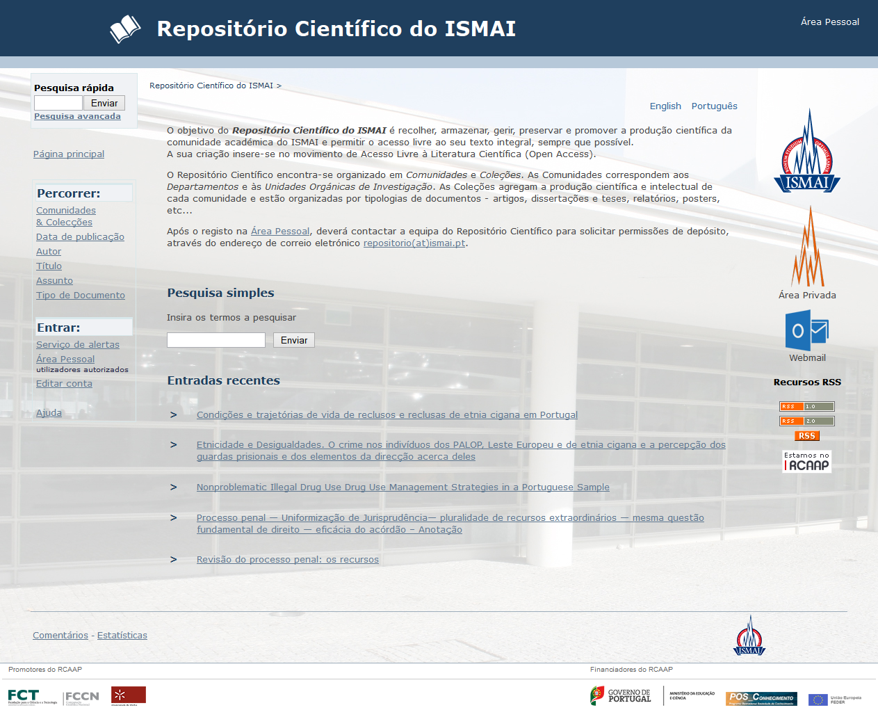 Repositório Científico do ISMAI integra o Portal RCAAP – Blog RCAAP